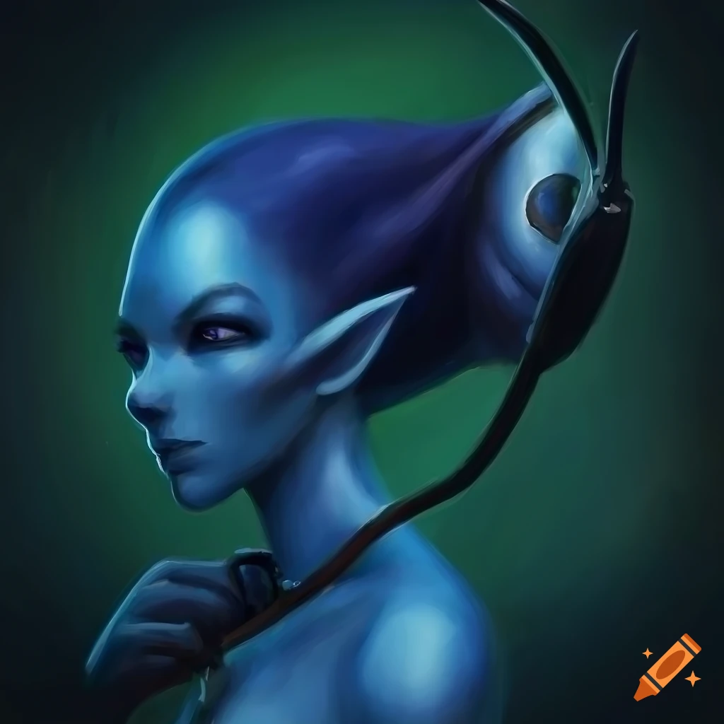 Impressionist painting of an alien gnome archer on Craiyon