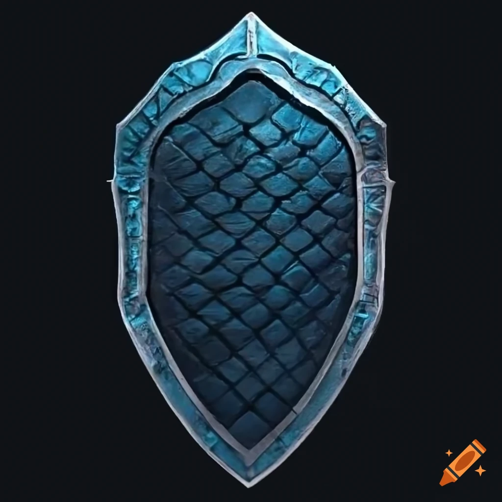 Blue dragon scales shield artifact on Craiyon
