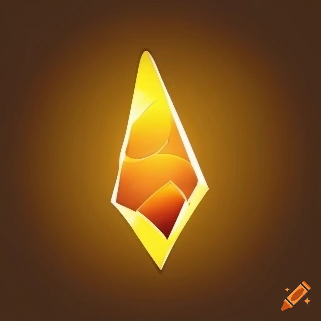 Sleek abstract logo icon with yellow light on Craiyon