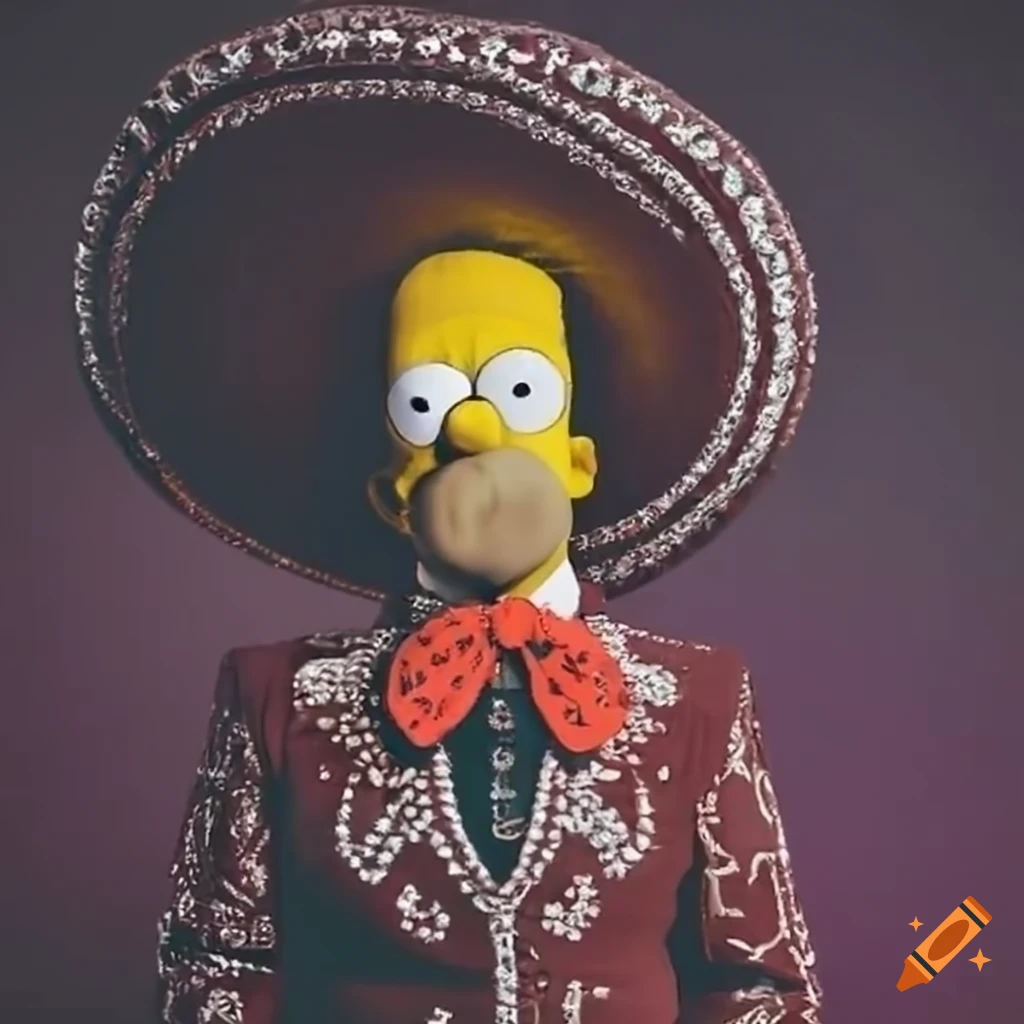 Image of homer simpson in a mariachi band