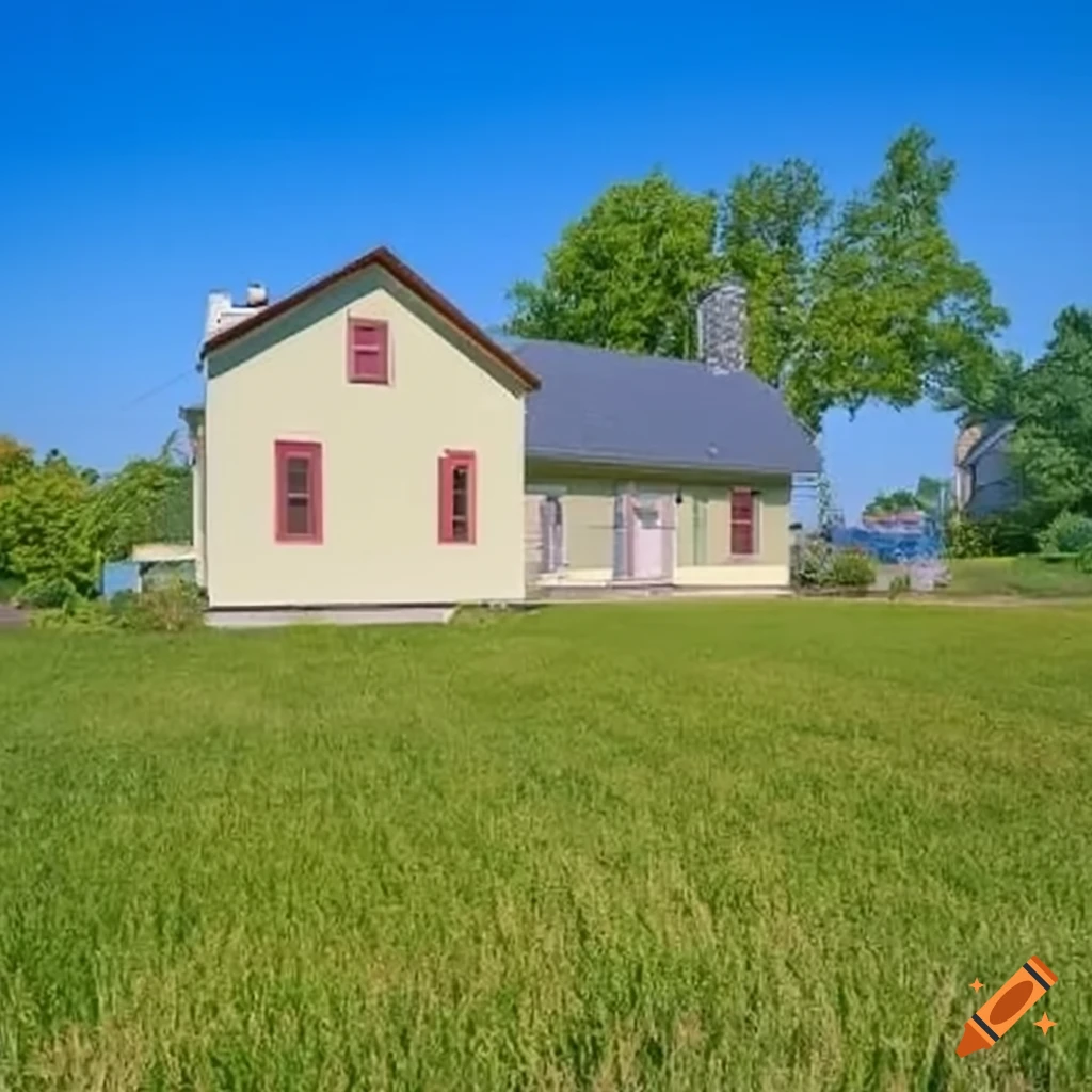 1920s-style house with porch and garden in season on Craiyon
