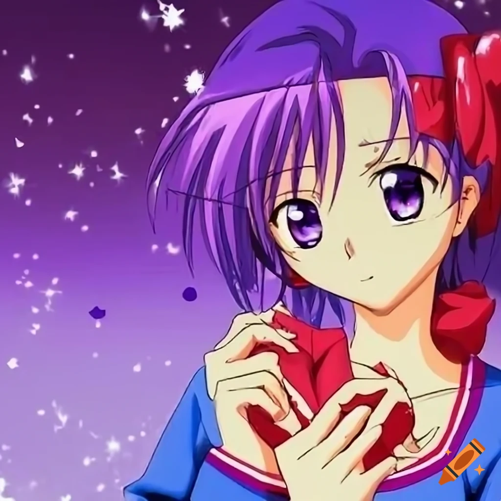 Shiny 3d heart anime wallpaper