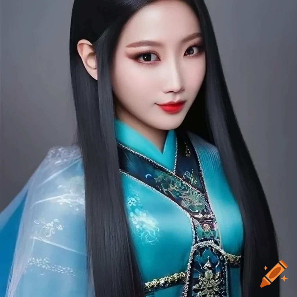 Detailed portrait of asian-looking elsa character on Craiyon