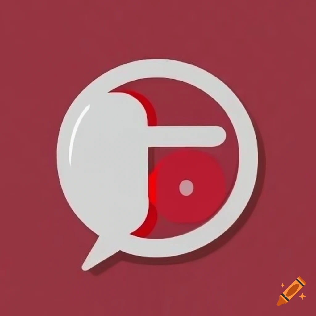 Red and white messaging app icon in Persona 5 style on Craiyon