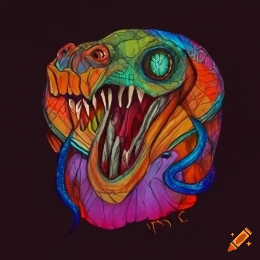 Galactic cosmic snake face profile on Craiyon