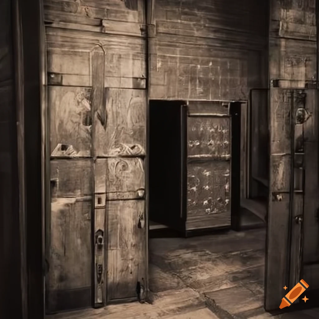 Image of creepy morgue cabinets on a wall on Craiyon