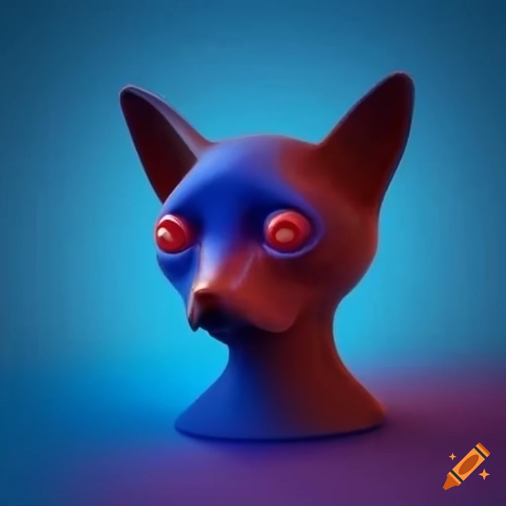 Digital art of an alien cat with dog-shaped head on Craiyon