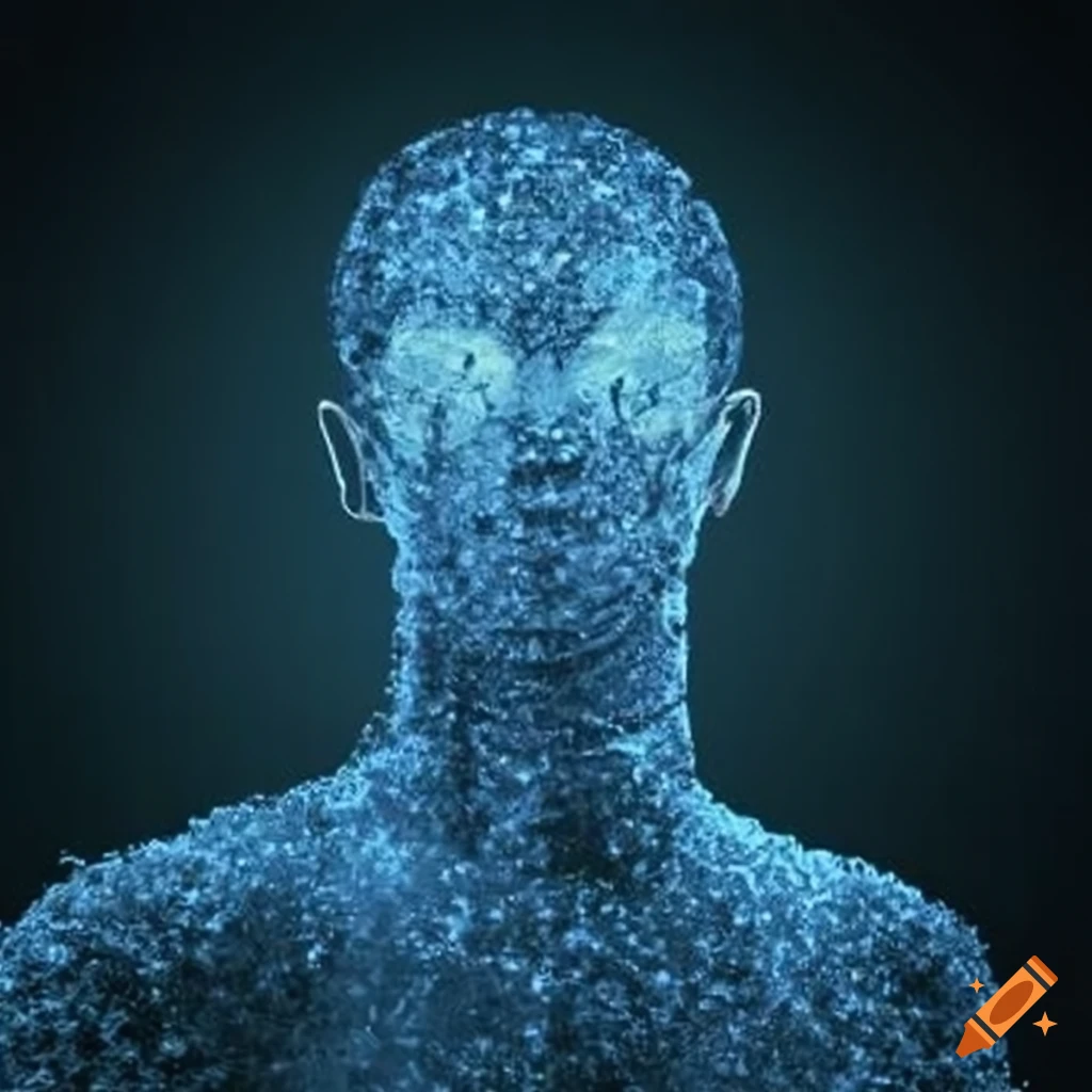 Transparent charged particle hero on Craiyon