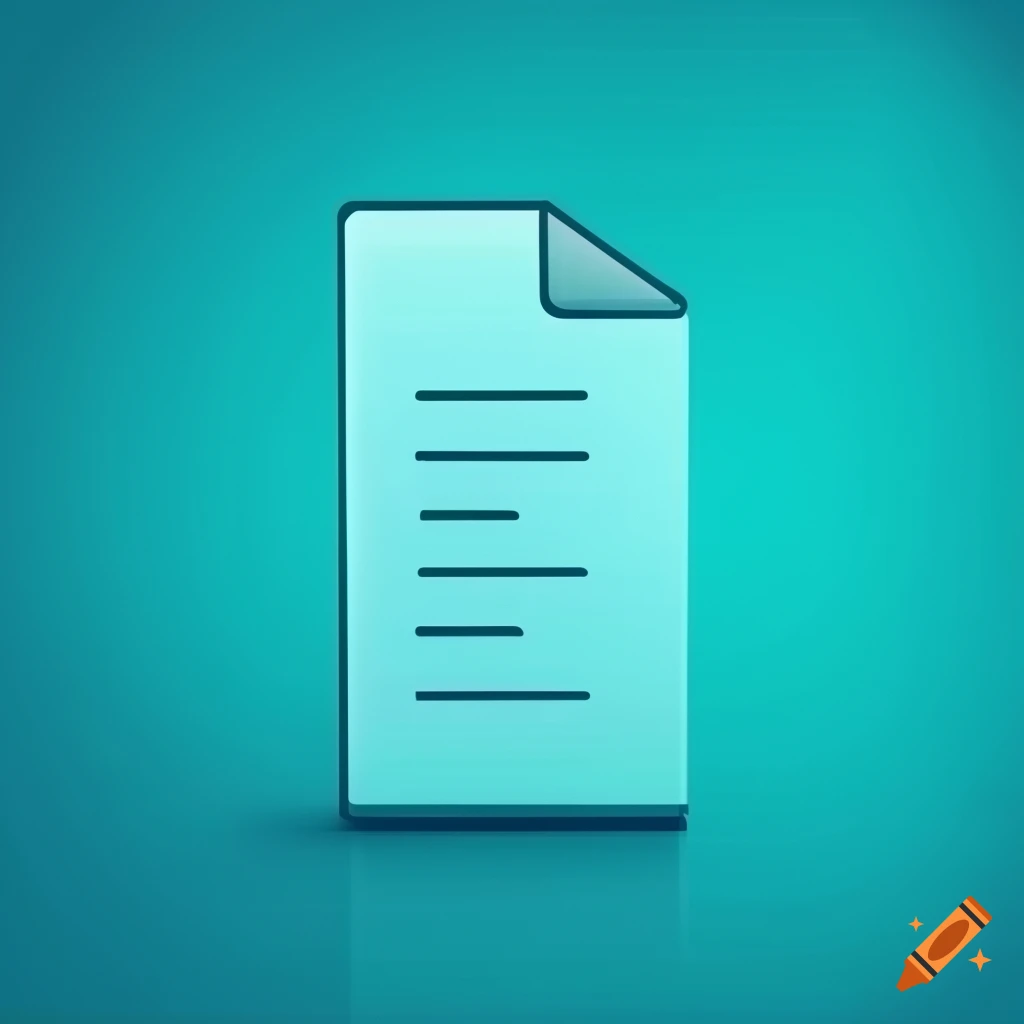 Turquoise Professional Document Icon On Craiyon
