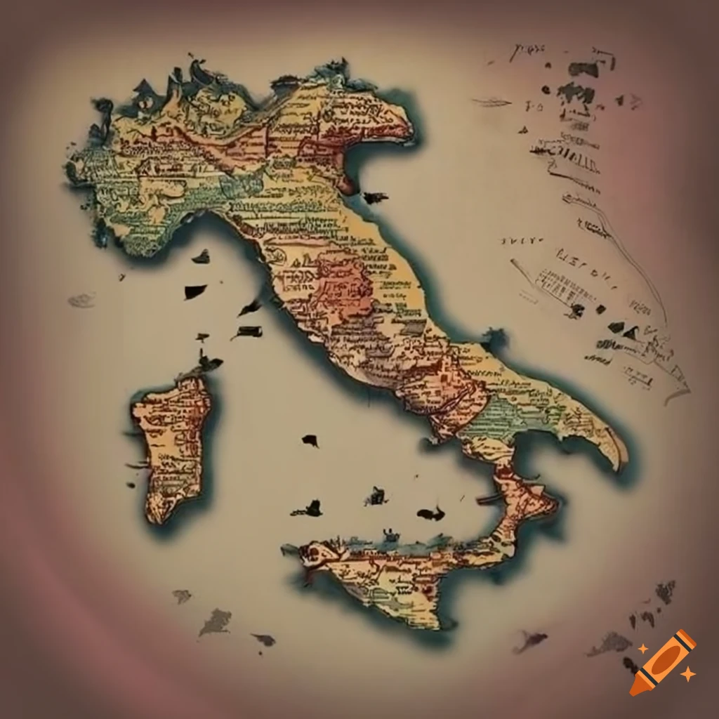 Renaissance-style map of italy