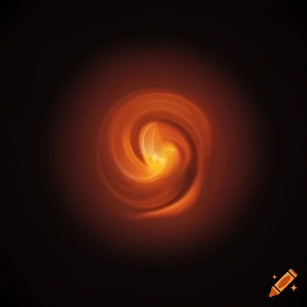Artistic depiction of a fading flame circle on black background