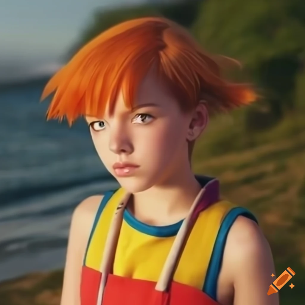 Realistic depiction of misty from pokemon on Craiyon