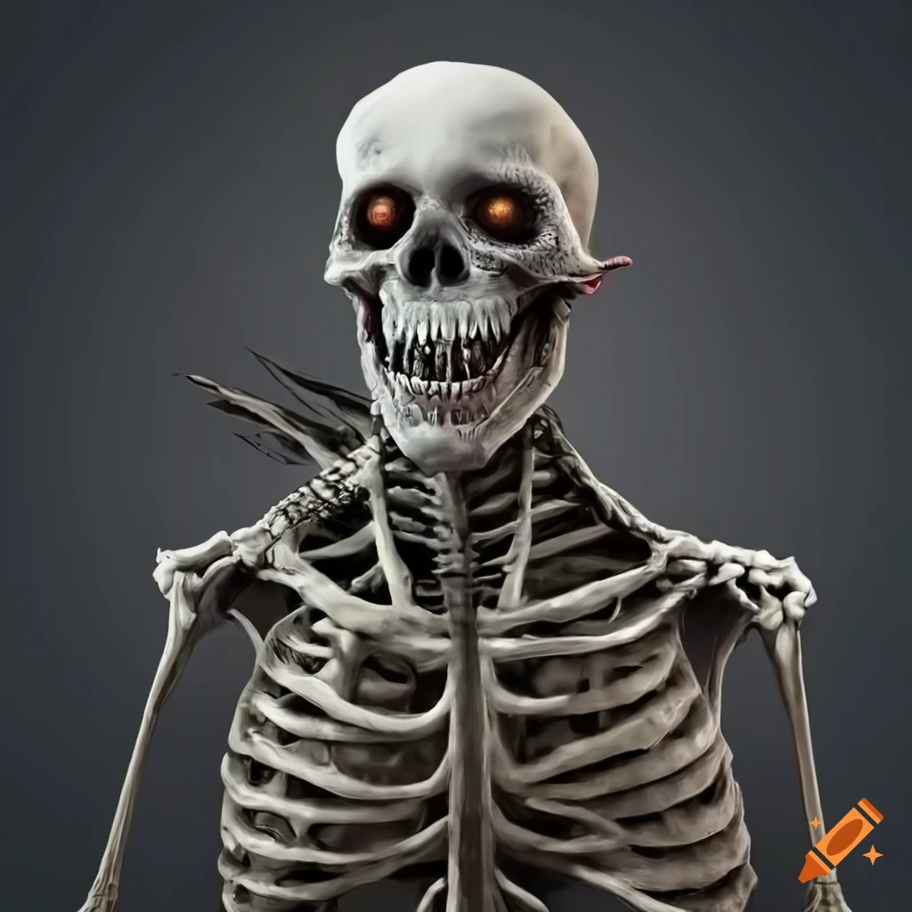 Ultra realistic skeletal witch in a foggy fantasy realm on Craiyon