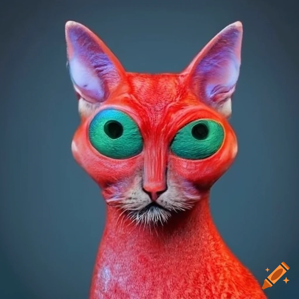 Digital art of an alien cat with dog-shaped head on Craiyon