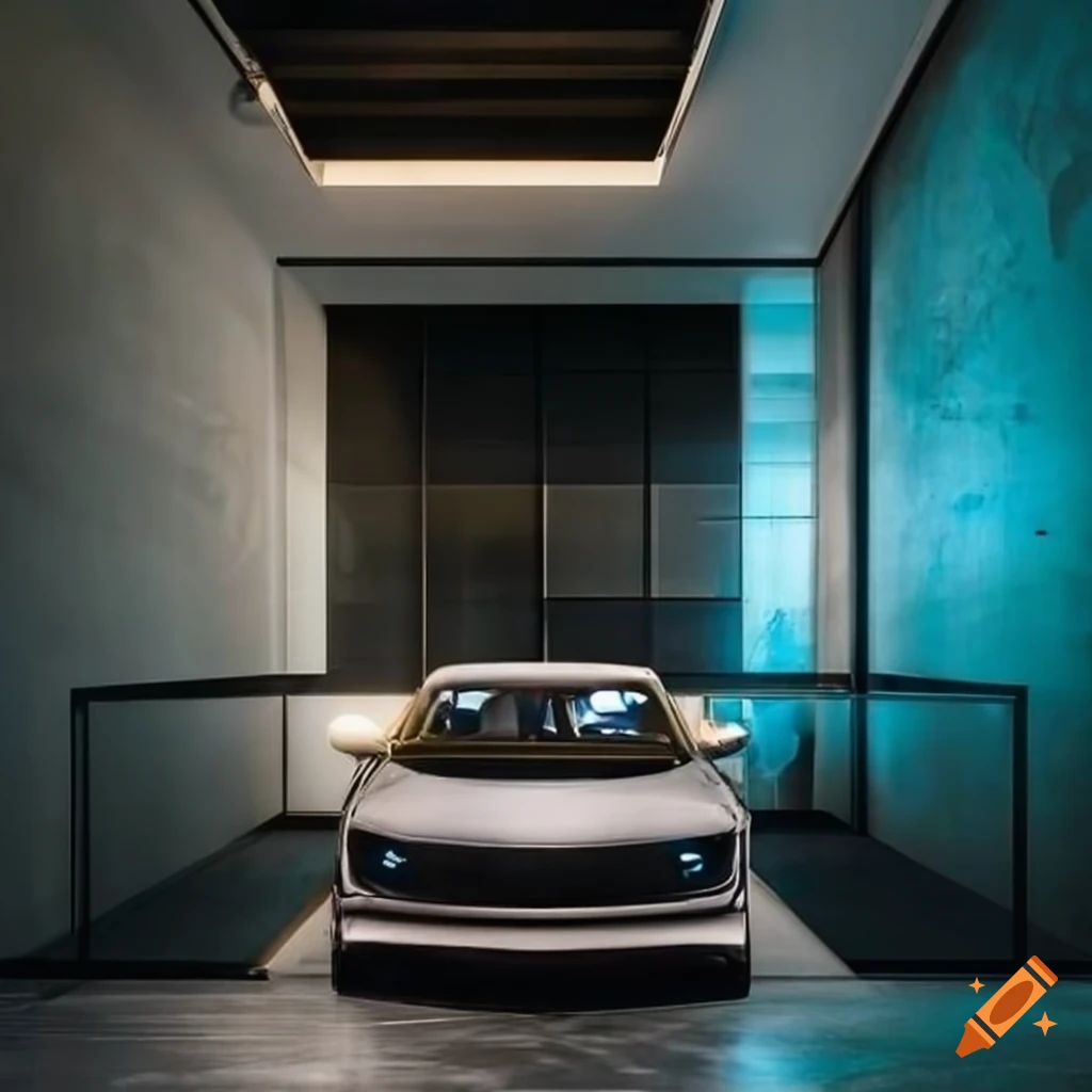 Reception area of a car custom shop on Craiyon
