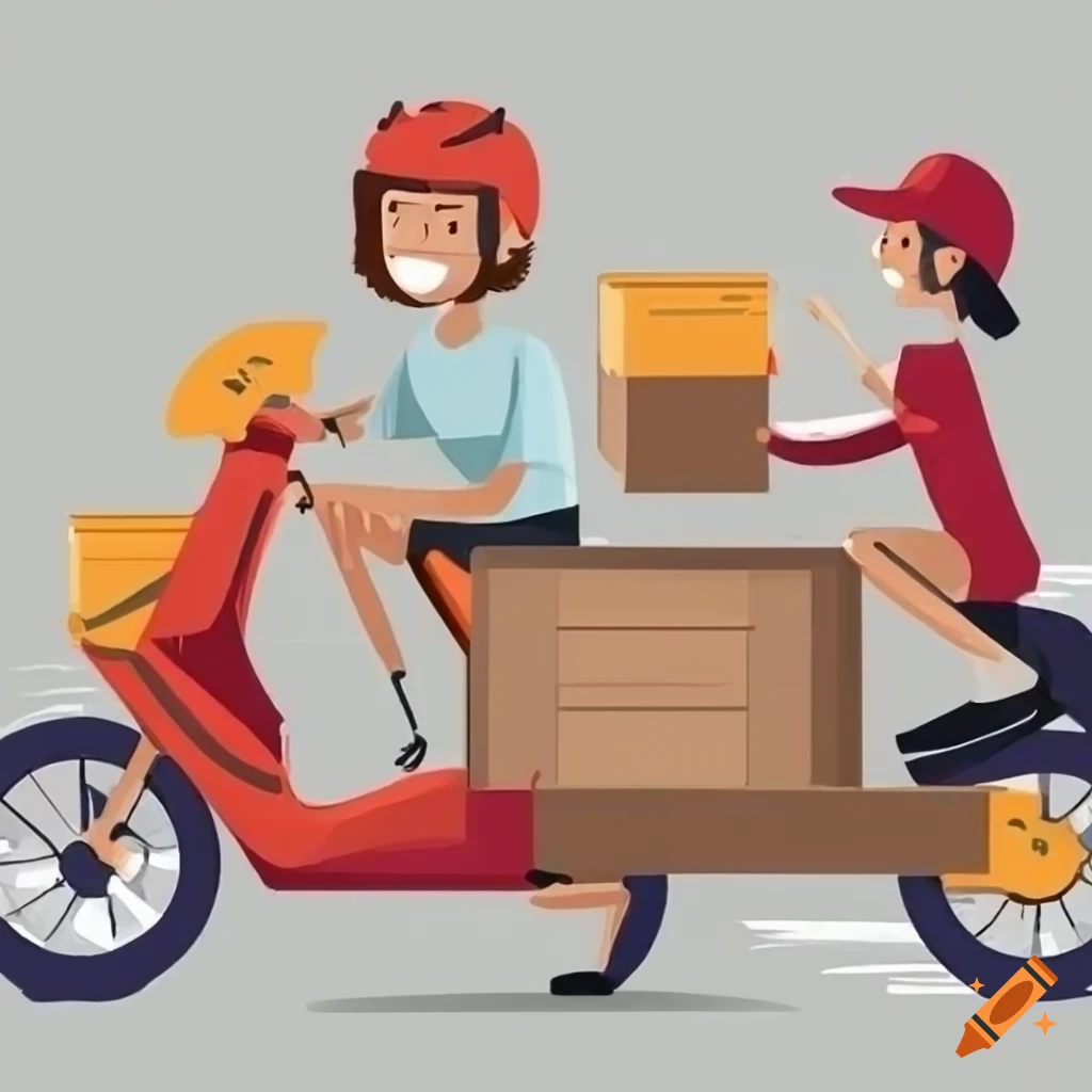Illustration of a delivery company on Craiyon