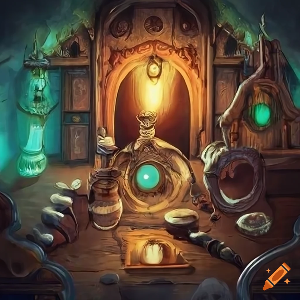 Otherworldly and details-rich painting of an eldritch-inspired portal ...