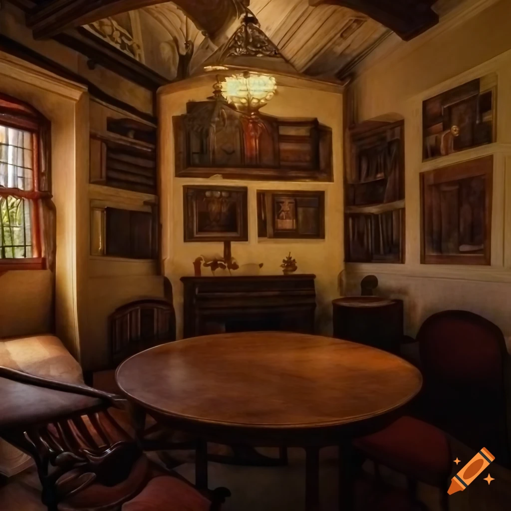 Photograph of a study in a Victorian manor on Craiyon