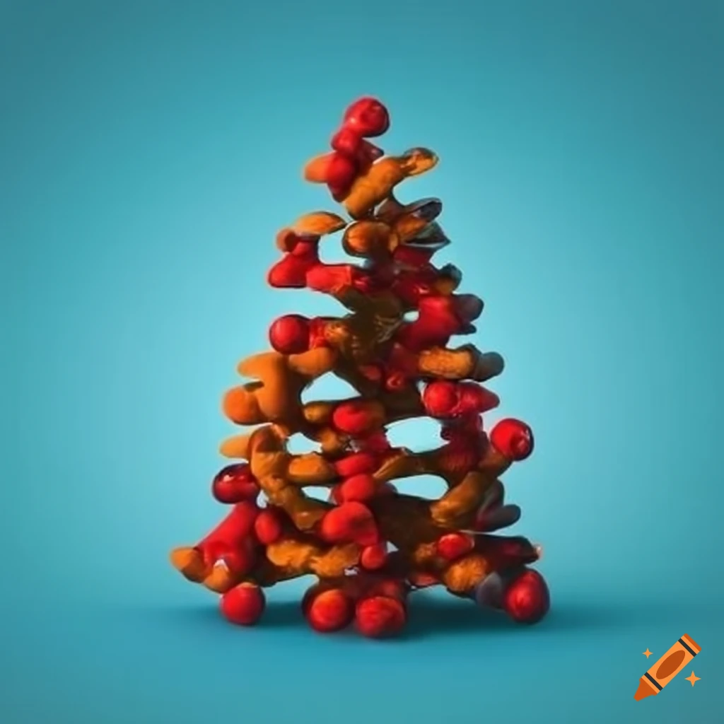 Christmas tree made of folded enzymes on Craiyon