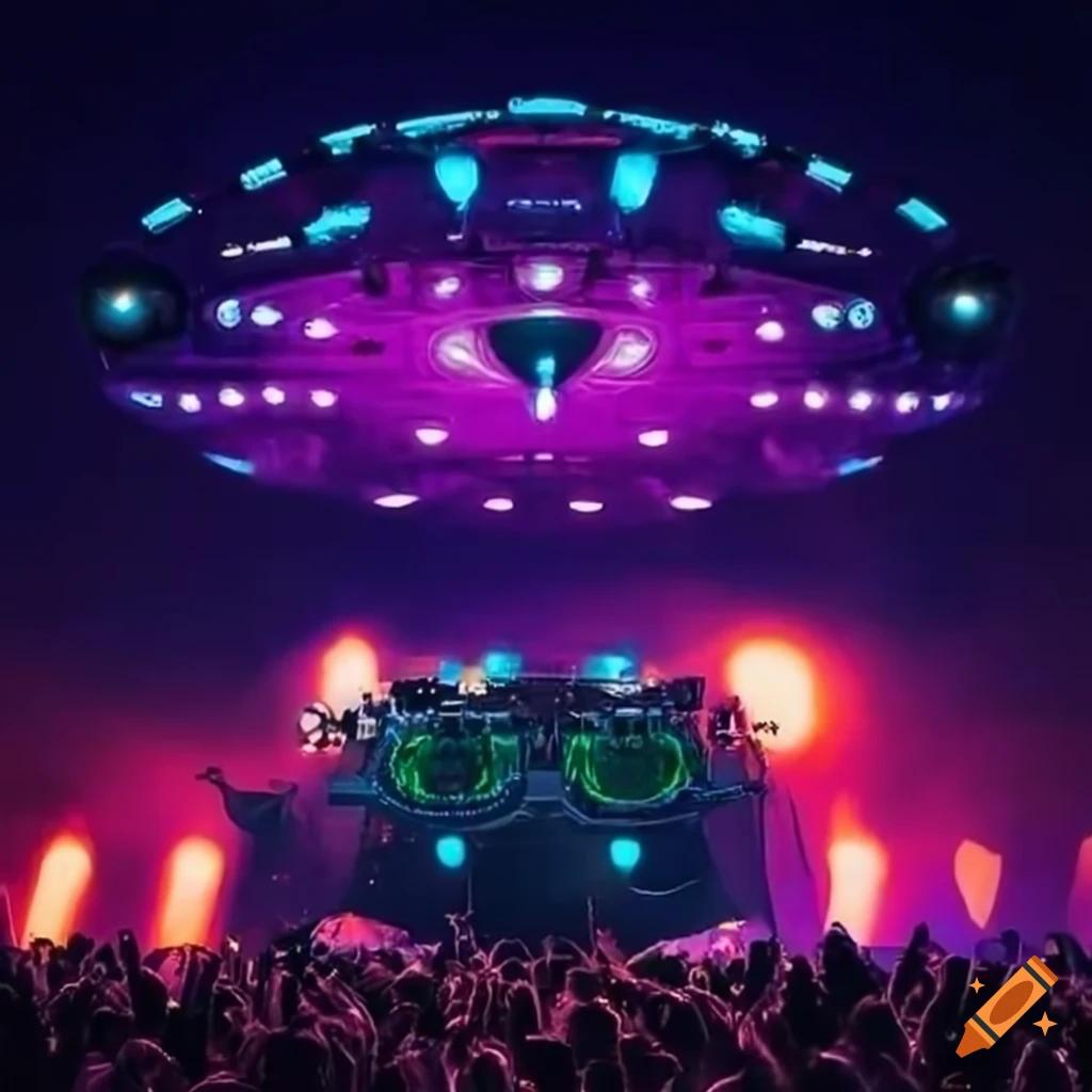 Festival stage with ufo design