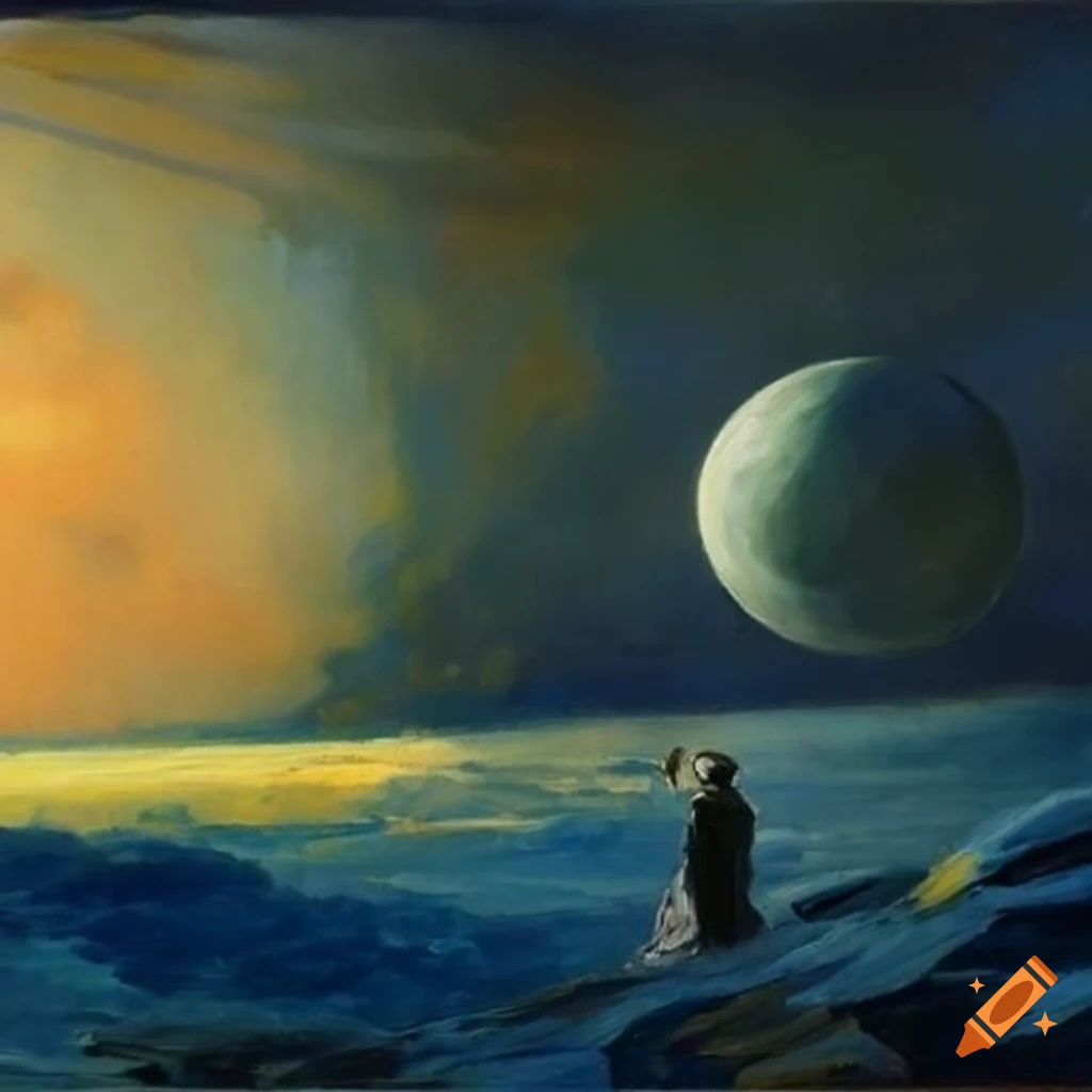 Edward hopper painting of outer space in the sky on Craiyon