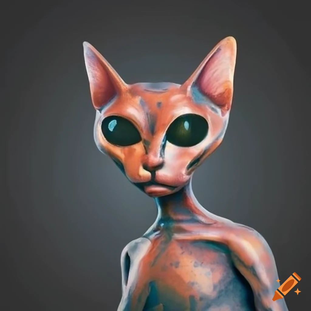 Image of an alien cat with a flower-shaped head on Craiyon