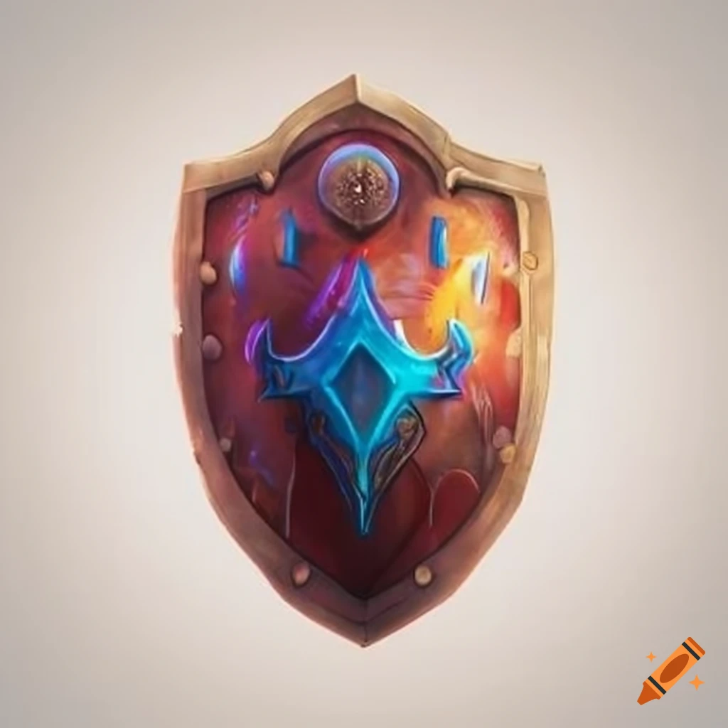 Stylized fantasy shield on Craiyon