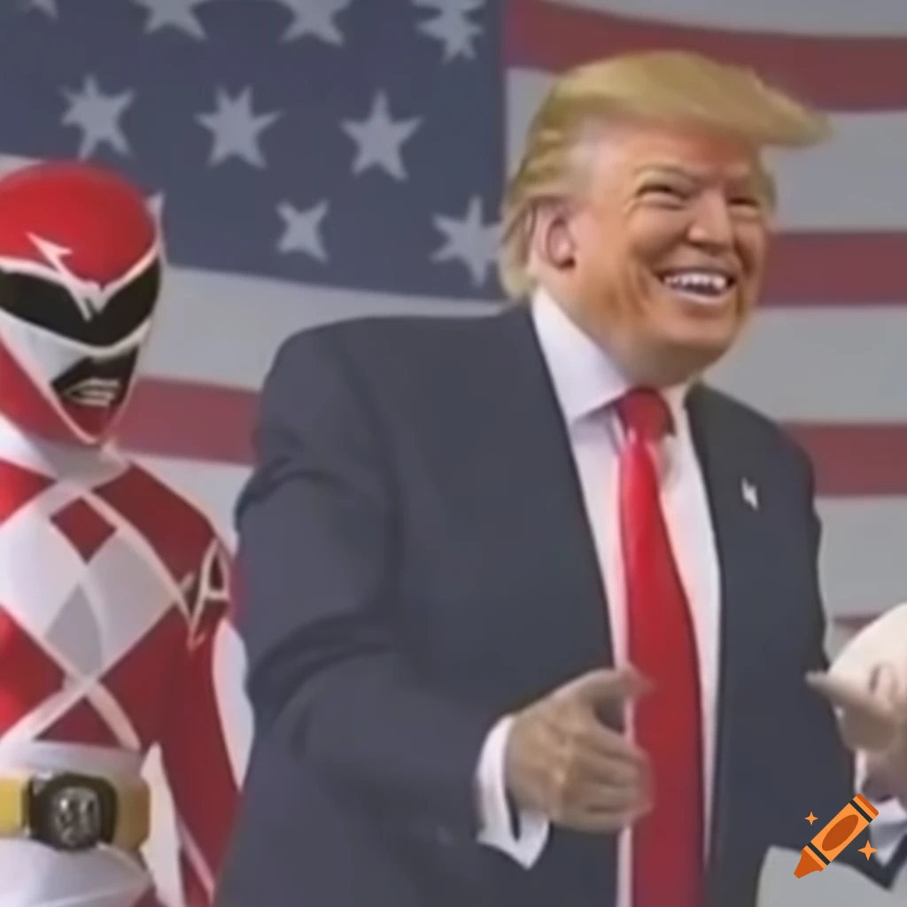 Donald trump with power rangers meme on Craiyon