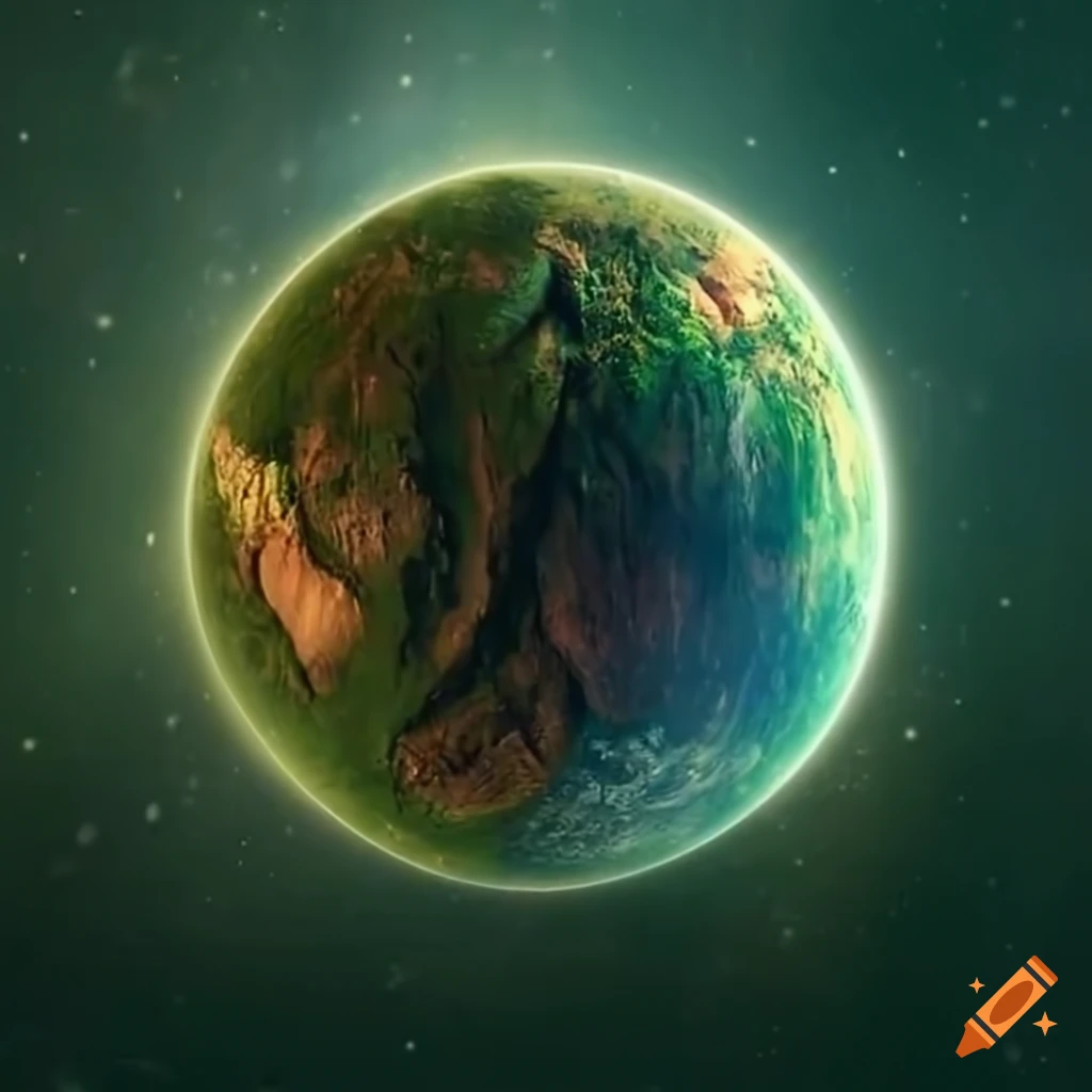 Image of a planet covered in forests on Craiyon