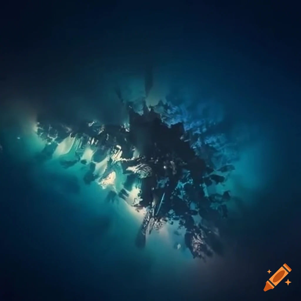 Surreal city with inverted reflection in the sky