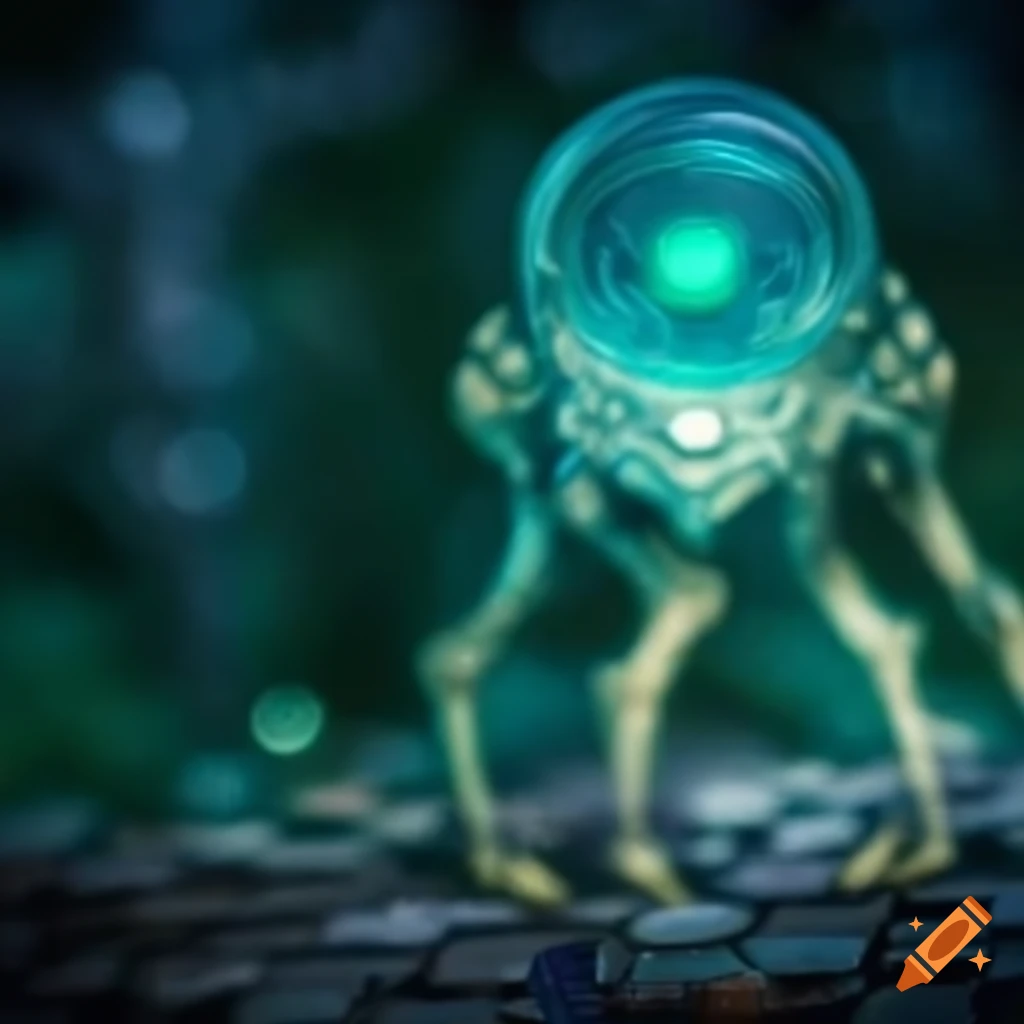 Alien creature in a 2d metroid game on Craiyon