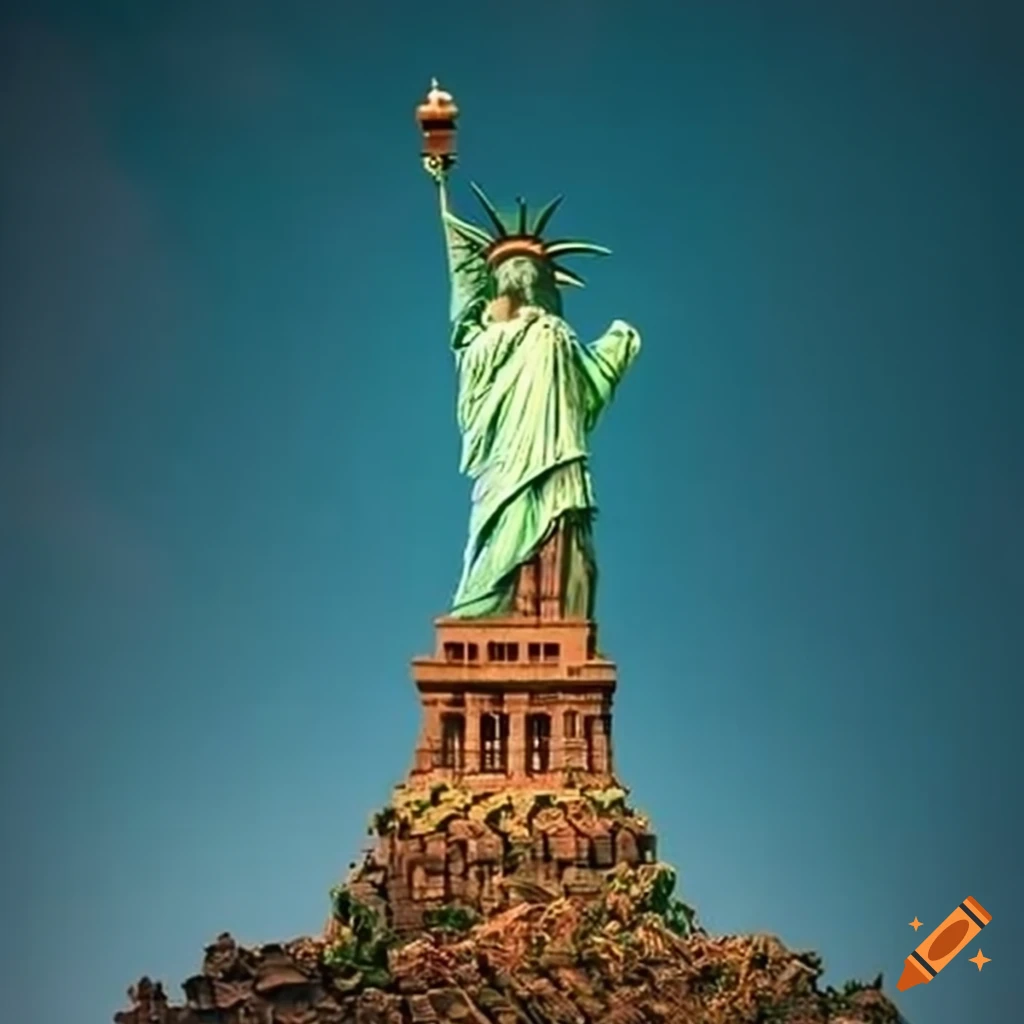 Creative art of statue of liberty made of beer hops on Craiyon