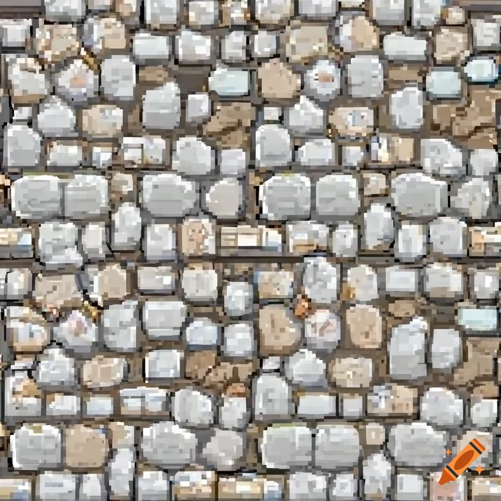 Seamless cobbled stone floor pattern in 16-bit pixel art on Craiyon