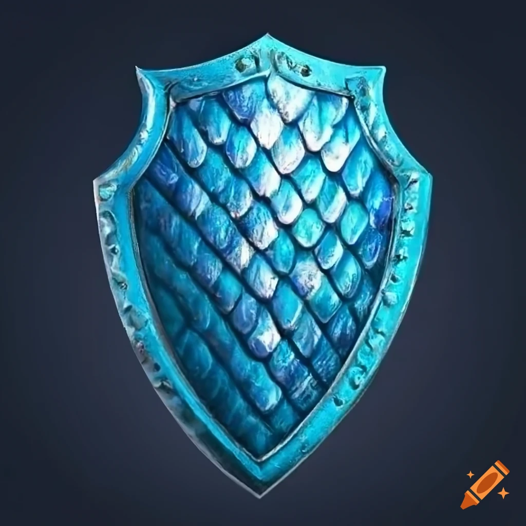 Blue dragon scales shield artifact on Craiyon