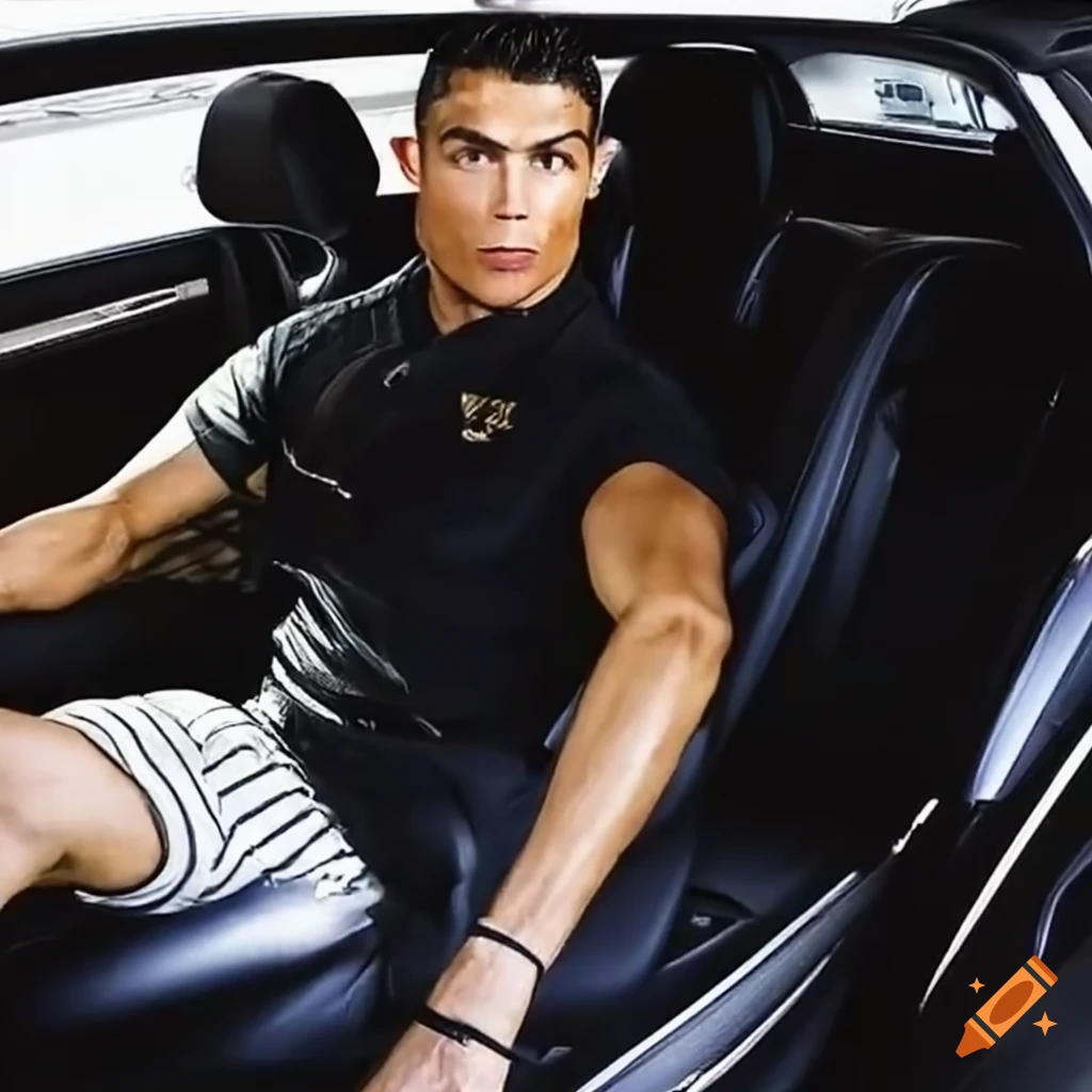 Ronaldo driving a maybach