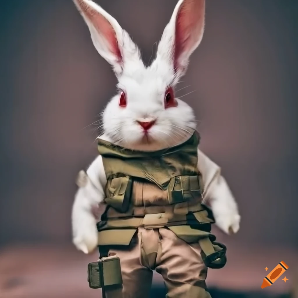 Karate rabbit in action on Craiyon