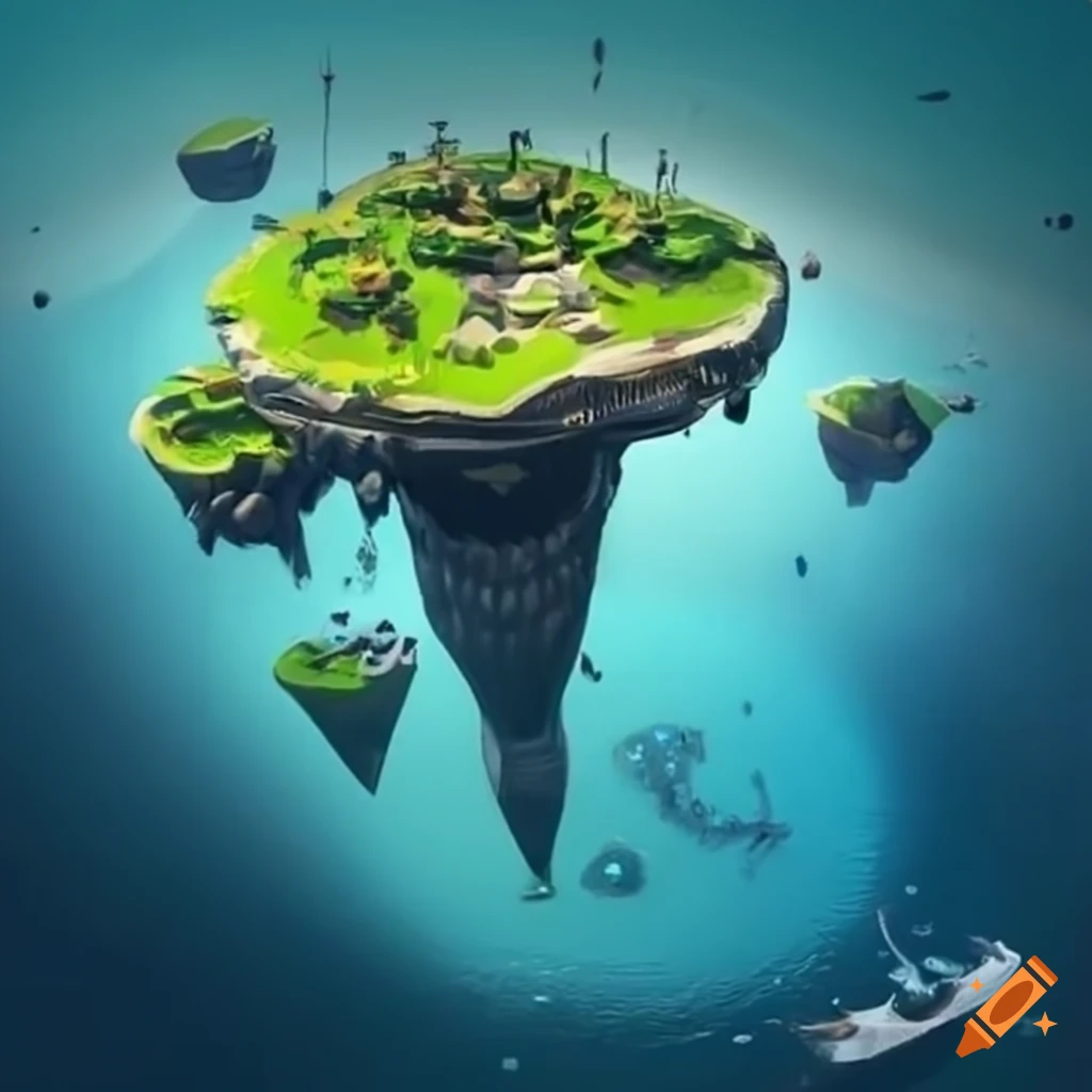 Floating island on Craiyon