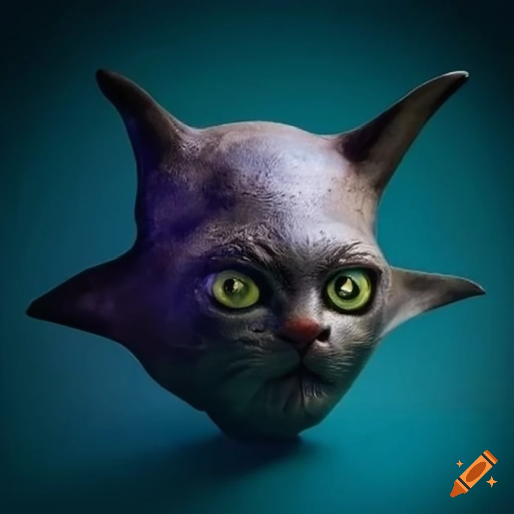 Image of an alien cat with a shark-shaped head on Craiyon