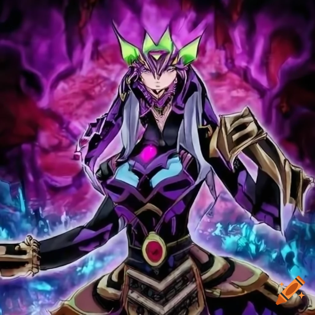 Yugioh card art of an ancient monster queen on Craiyon