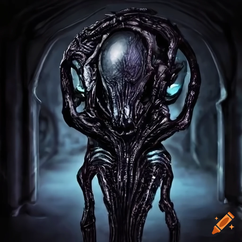 2d game with giger-inspired alien creatures on Craiyon