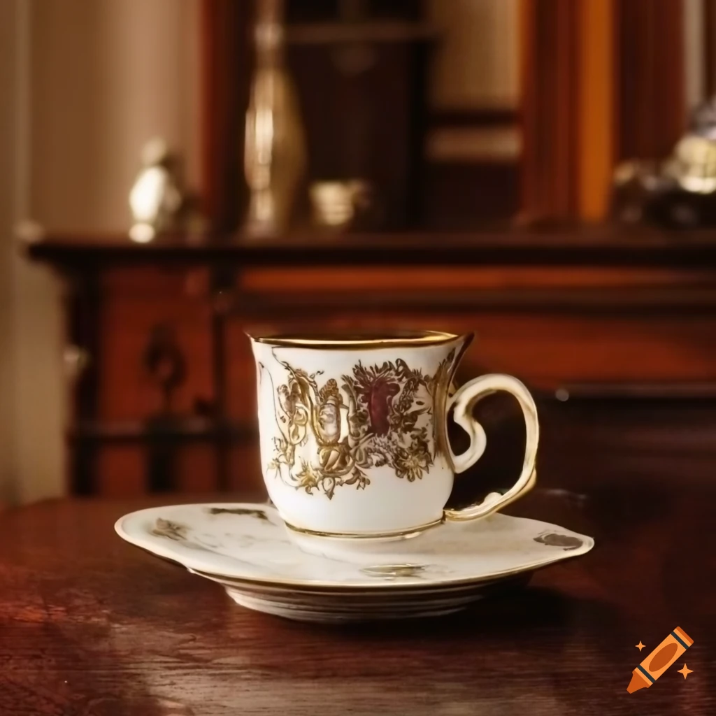 Photograph of a victorian tea-cup in a university inn