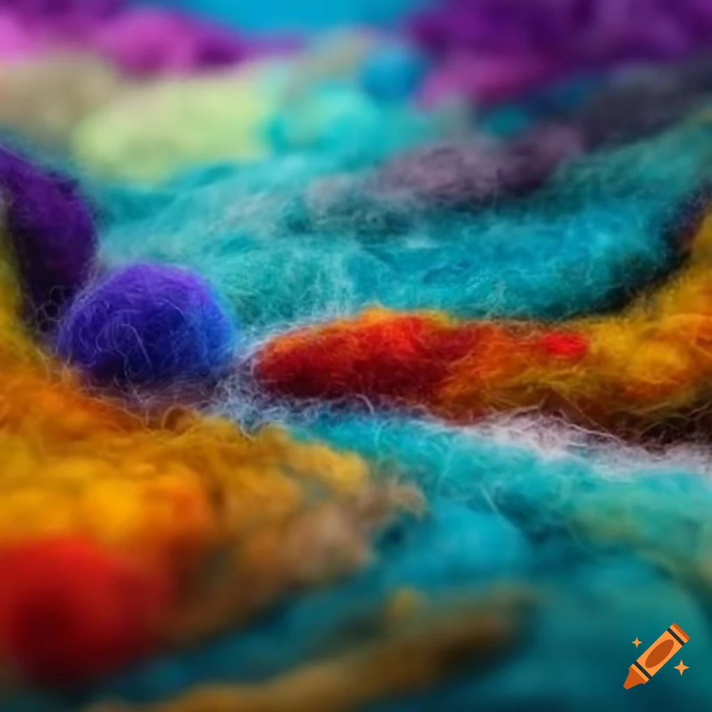 Impressionistic scenery made of felted wool on Craiyon