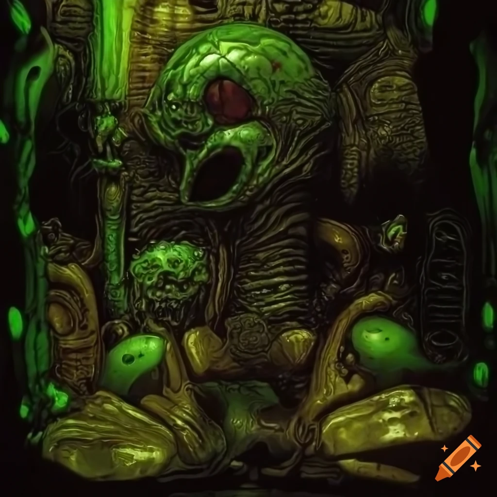 Creepy alien themed 2d metroid game art