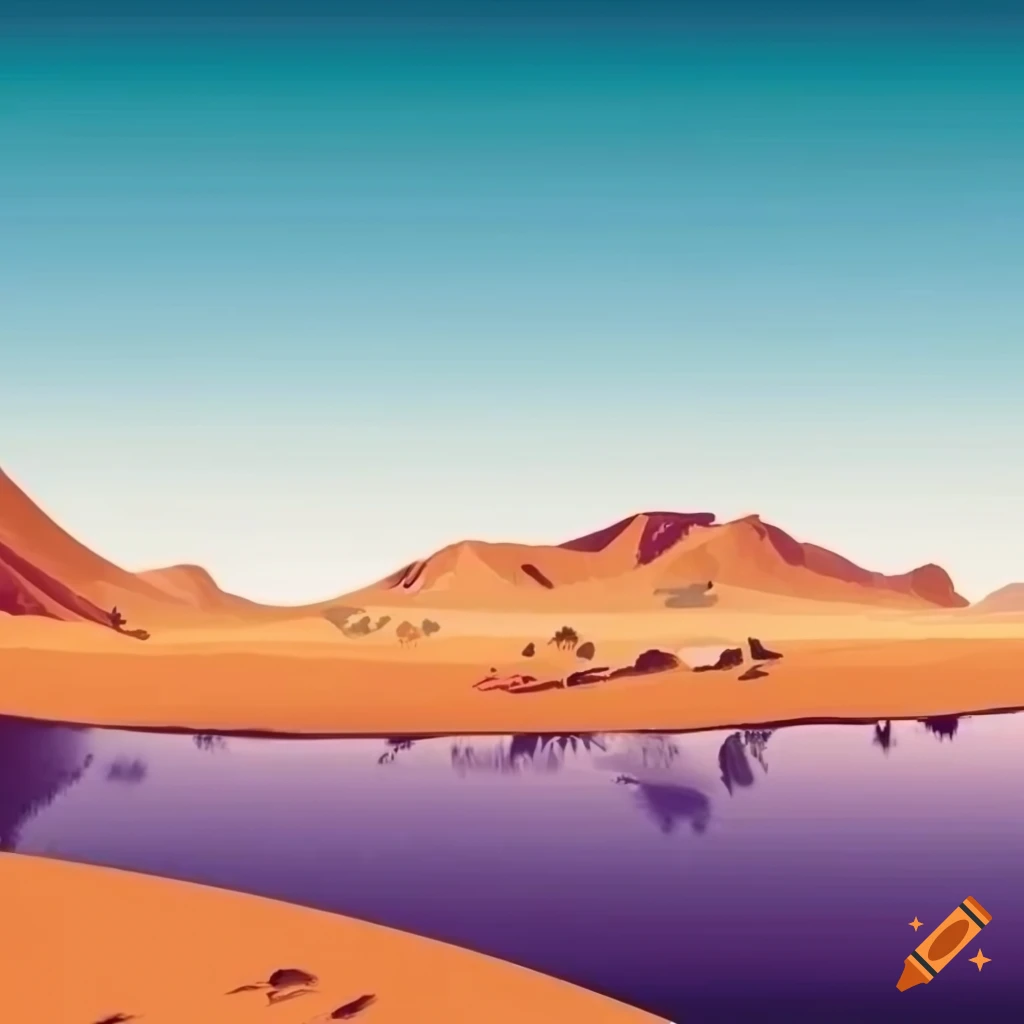 Scenic desert view from a large sand dune with a sunset on Craiyon