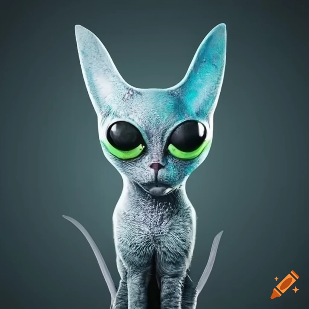 Image of an alien cat with a shark-shaped head on Craiyon
