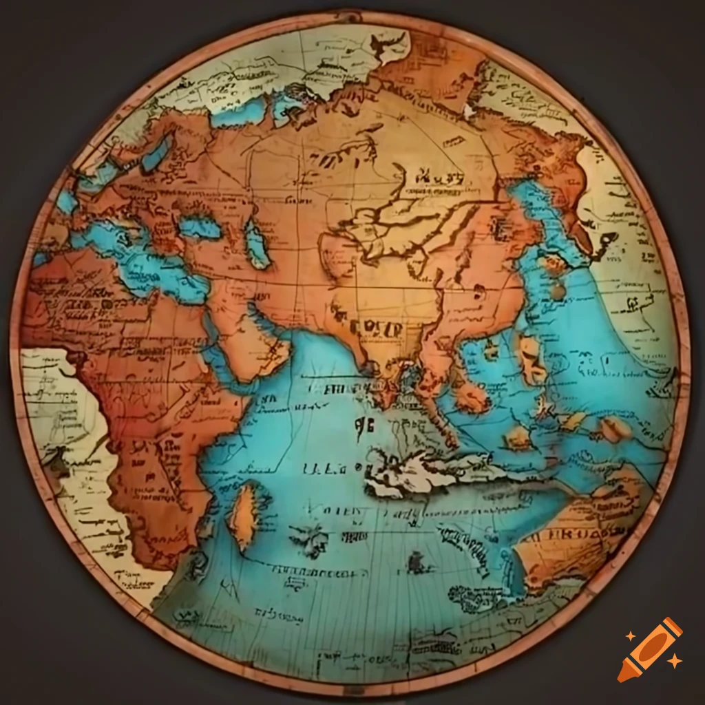 Medieval world map artwork