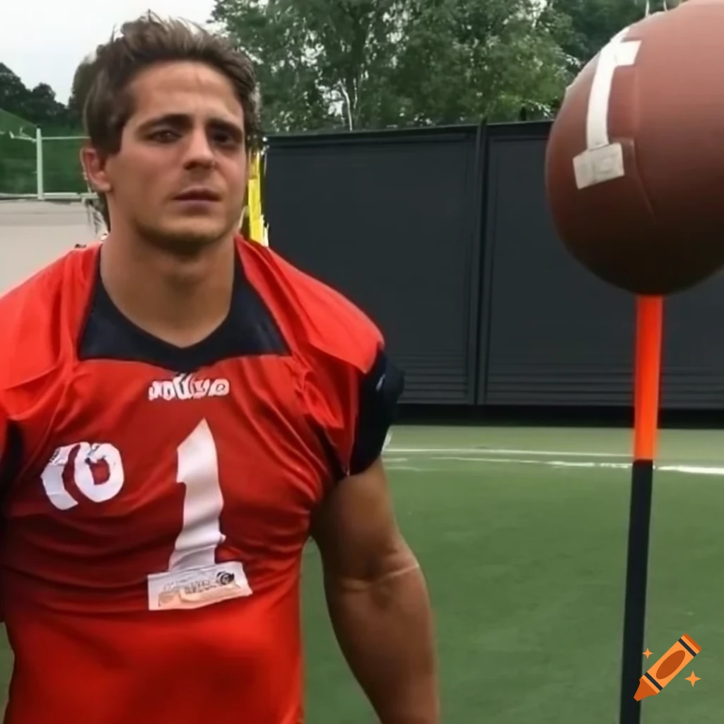 Mirror selfie of a strong football quarterback