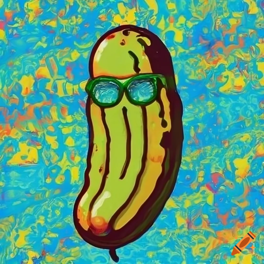 Colorful pop art pickle illustration