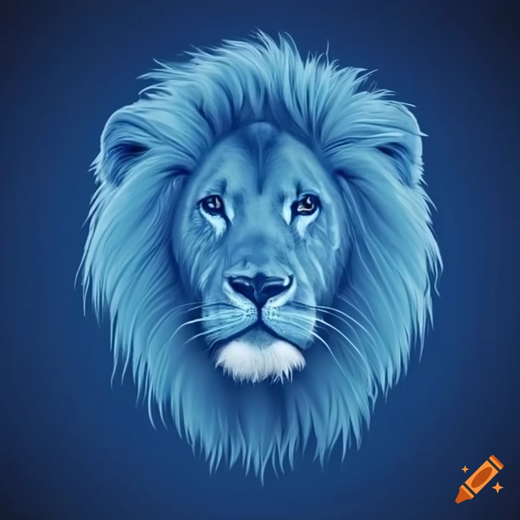 Blueprint style outline of a majestic lion on Craiyon