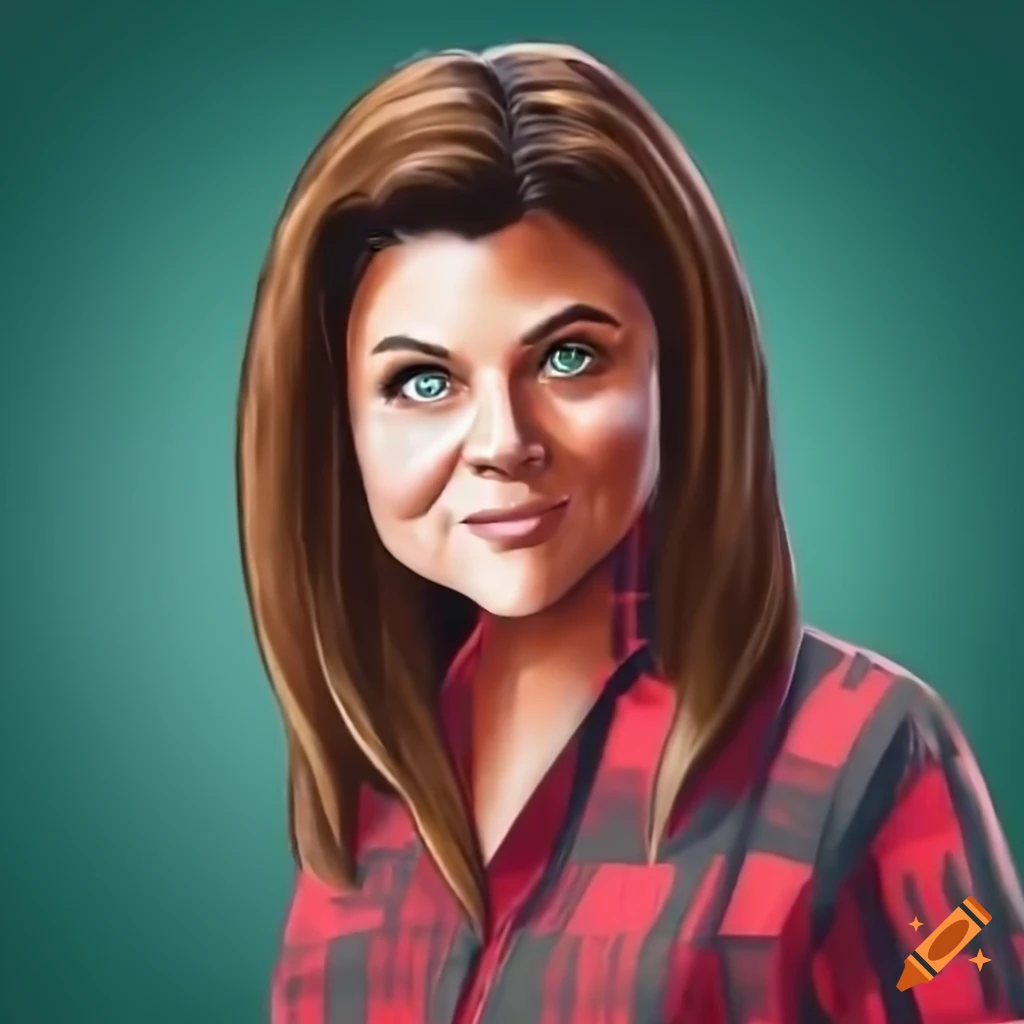 Photorealistic image of a young tiffani thiessen look-alike